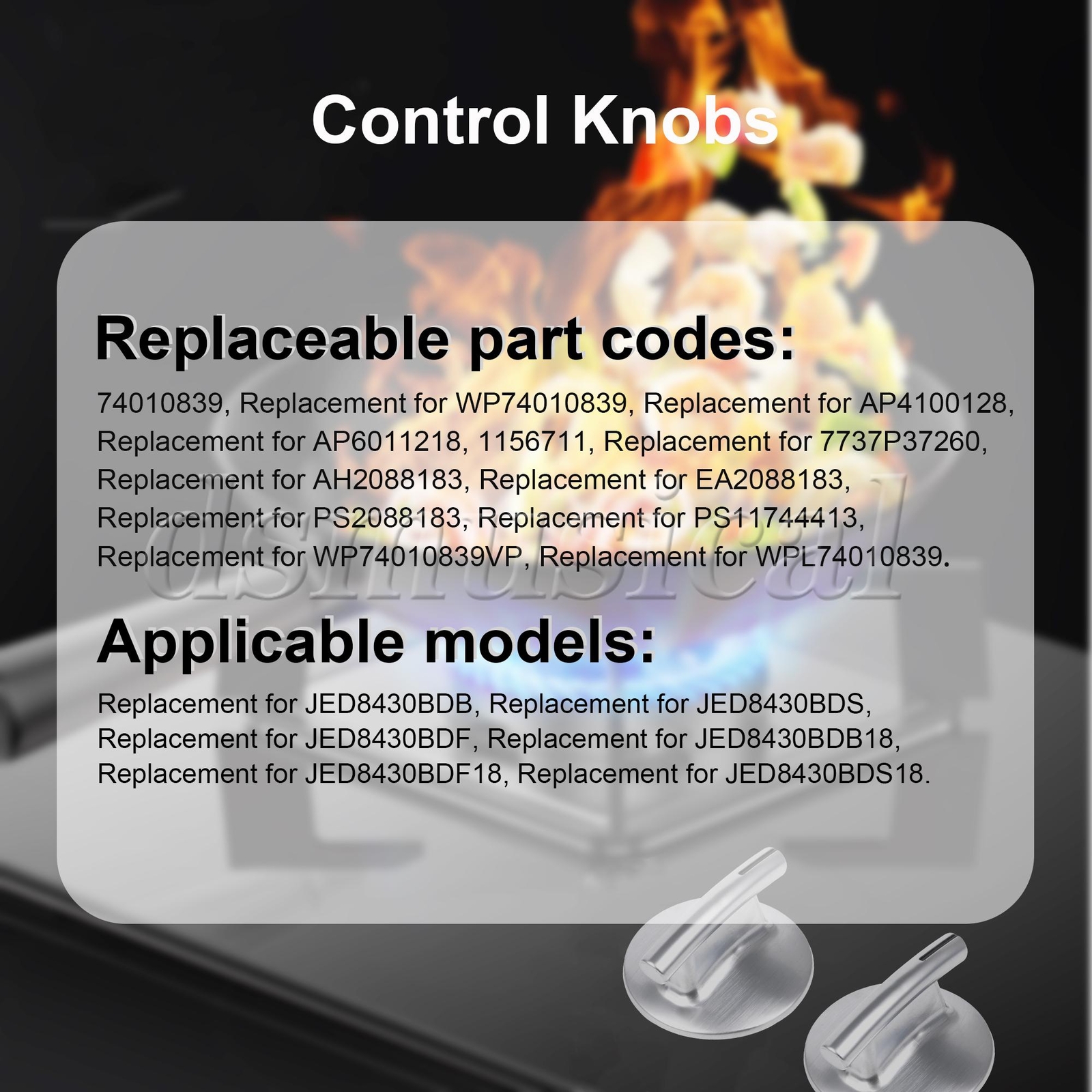 4 Pcs Oven Control Knobs 74010839 Replacement for Jenn-Air JED8430BDS ...