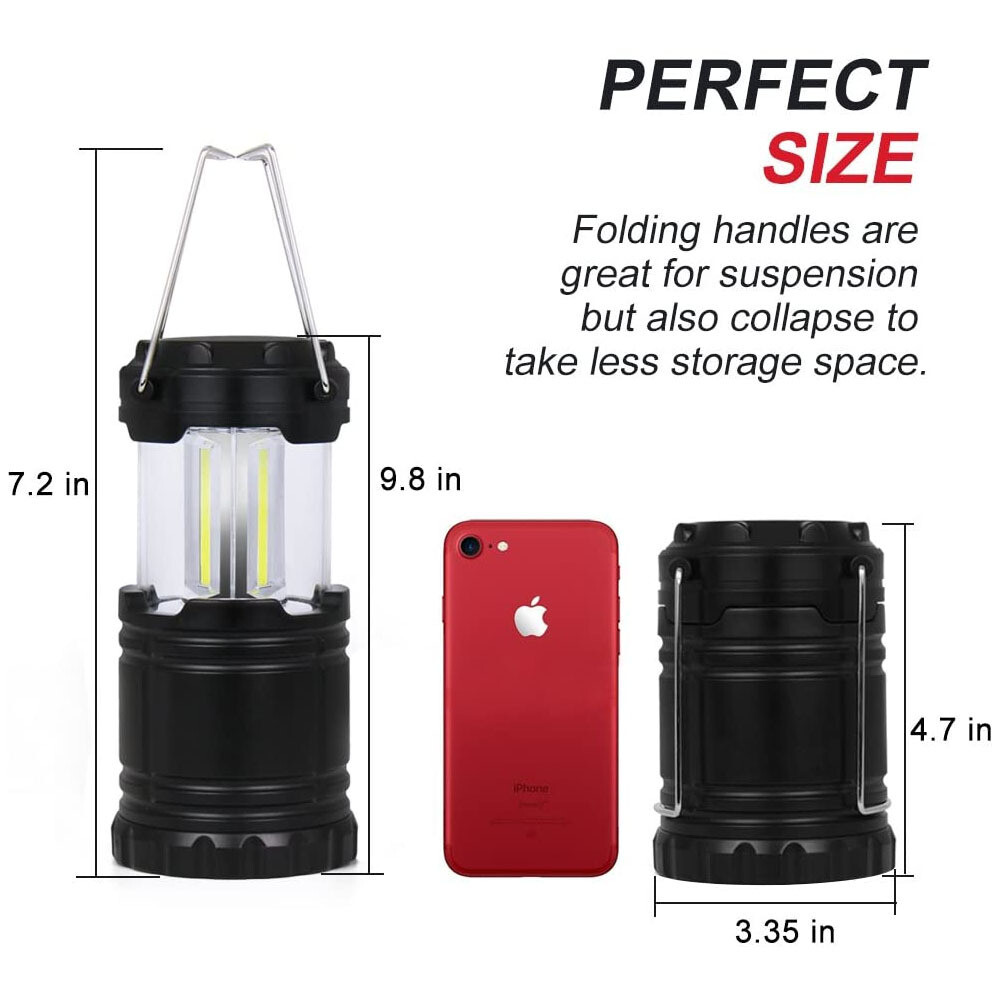 Portable Camping Hurricane COB LED Collapsible Lantern Work Light Lamp ...