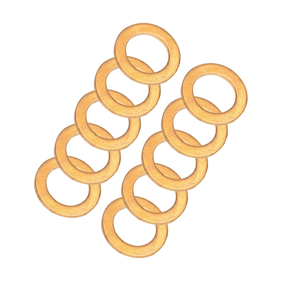 M10 Copper Crush Flat Washers 10 Pcs For Motorcycle Brake Line Hose ...