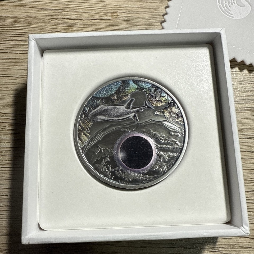 Australia 2023 $2 Ningaloo Solar Eclipse 2oz Silver Antiqued Coloured ...