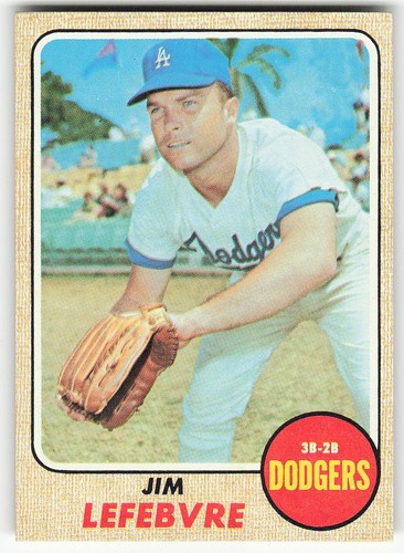 1968 Topps #457 Jim Lefebvre BASEBALL Los Angeles Dodgers | eBay