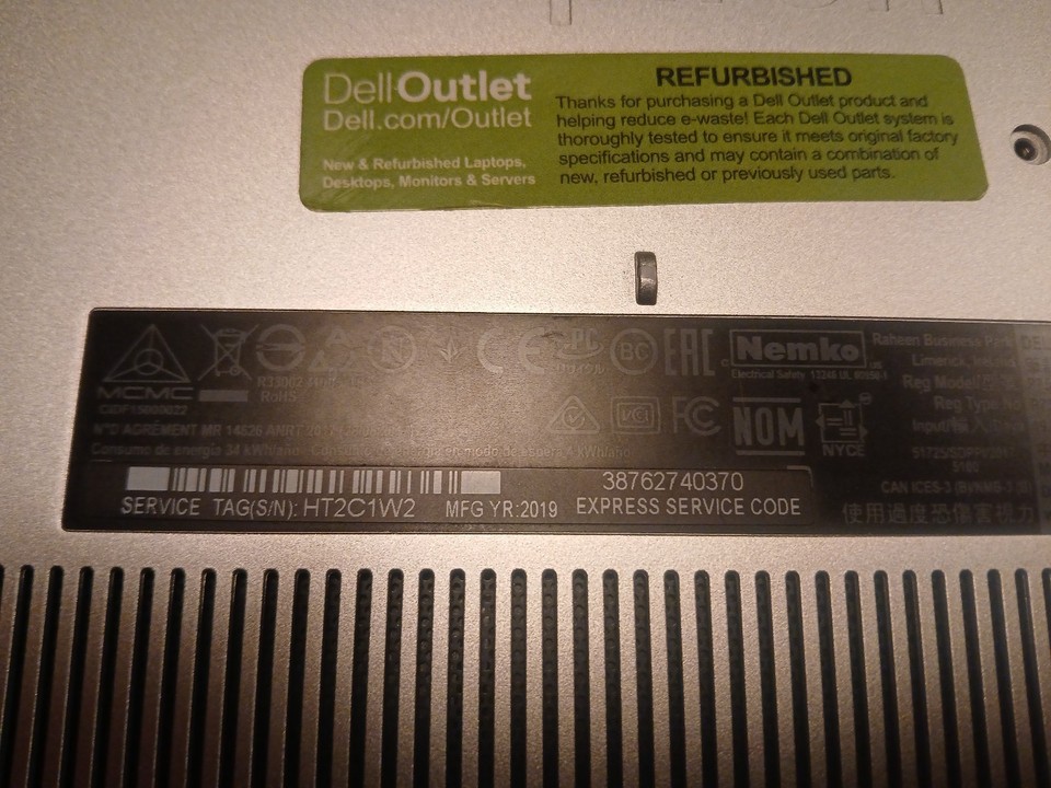 Dell Inspiron 15.6" Model P75F Laptop Service Tag HT2C1W2 for Parts NO ...