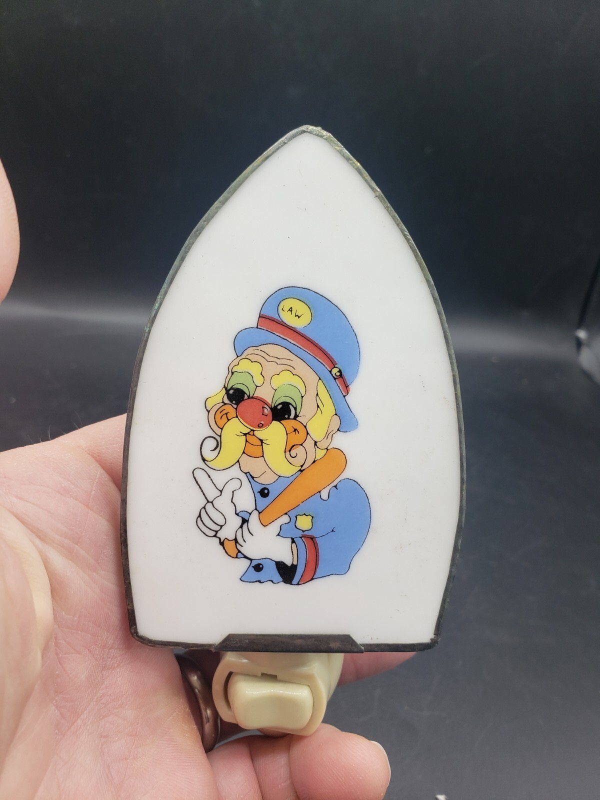 Stained Glass Night Light Keystone Cop Police Wall Plug In Bedroom Bath ...