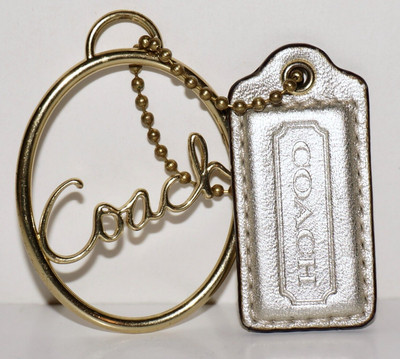 COACH Gold Leather & Gold-Tone Brass Replacement Tag Fobs | eBay