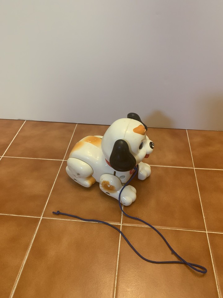 Vintage Fisher-Price Hard Plastic Pull Behind Puppy on String | eBay