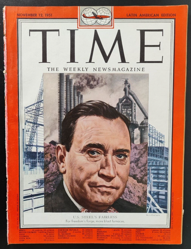 Benjamin Franklin Fairless U.S.Time Magazine 1951 November 12 | eBay