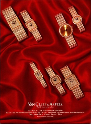 Van Cleef & Arpels Watches Jewelry Print Ad 1985 Ephemera Wall Art ...