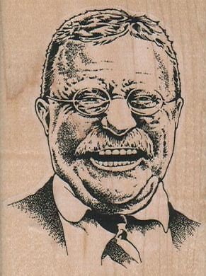 Teddy 2 1/2 x 3 1/4" Rubber Stamp, People Stamp, Man Stamp, President ...