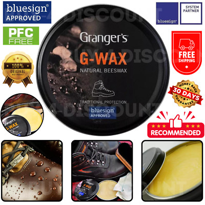 Grangers G-Wax 80g Leather Shoe/Boot Waterproofer Proofer Beeswax ...