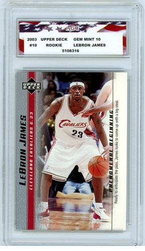 2003 Upper Deck LeBron James Rookie #19 Phenomenal Beginning AGC 10 Gem ...