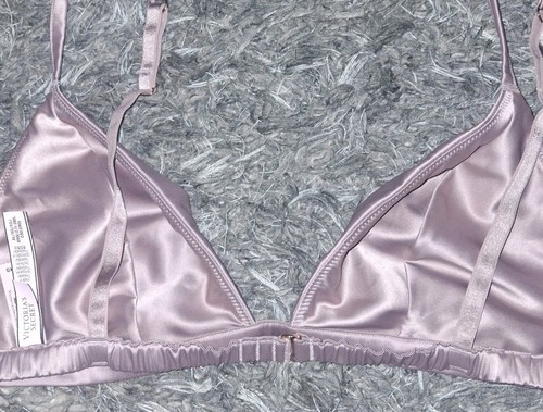 VS satin triangle bralette unlined NEW SIZE xl Mauve | eBay