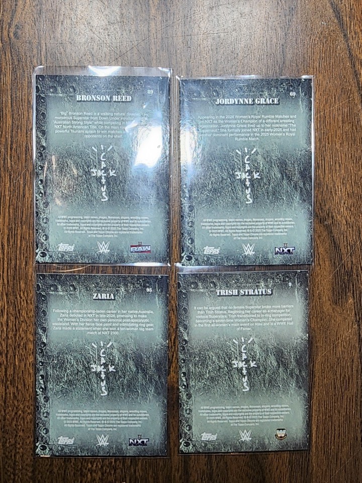 2025 Topps Chrome WWE Cactus Jack Lot Reed, Grace RC, Zaria RC, Trish ...
