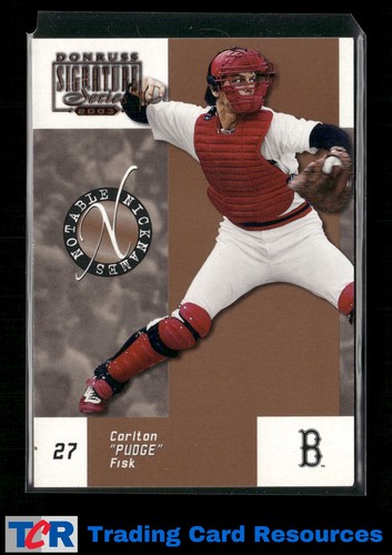 2003 Donruss Signature #NN-4 Carlton Fisk Notable Nicknames #/750 Pudge ...