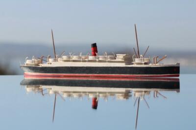 CUNARD LINE RMS ALAUNIA BASSETT LOWKE WATERLINE MODEL SHIP C-1920'S ...