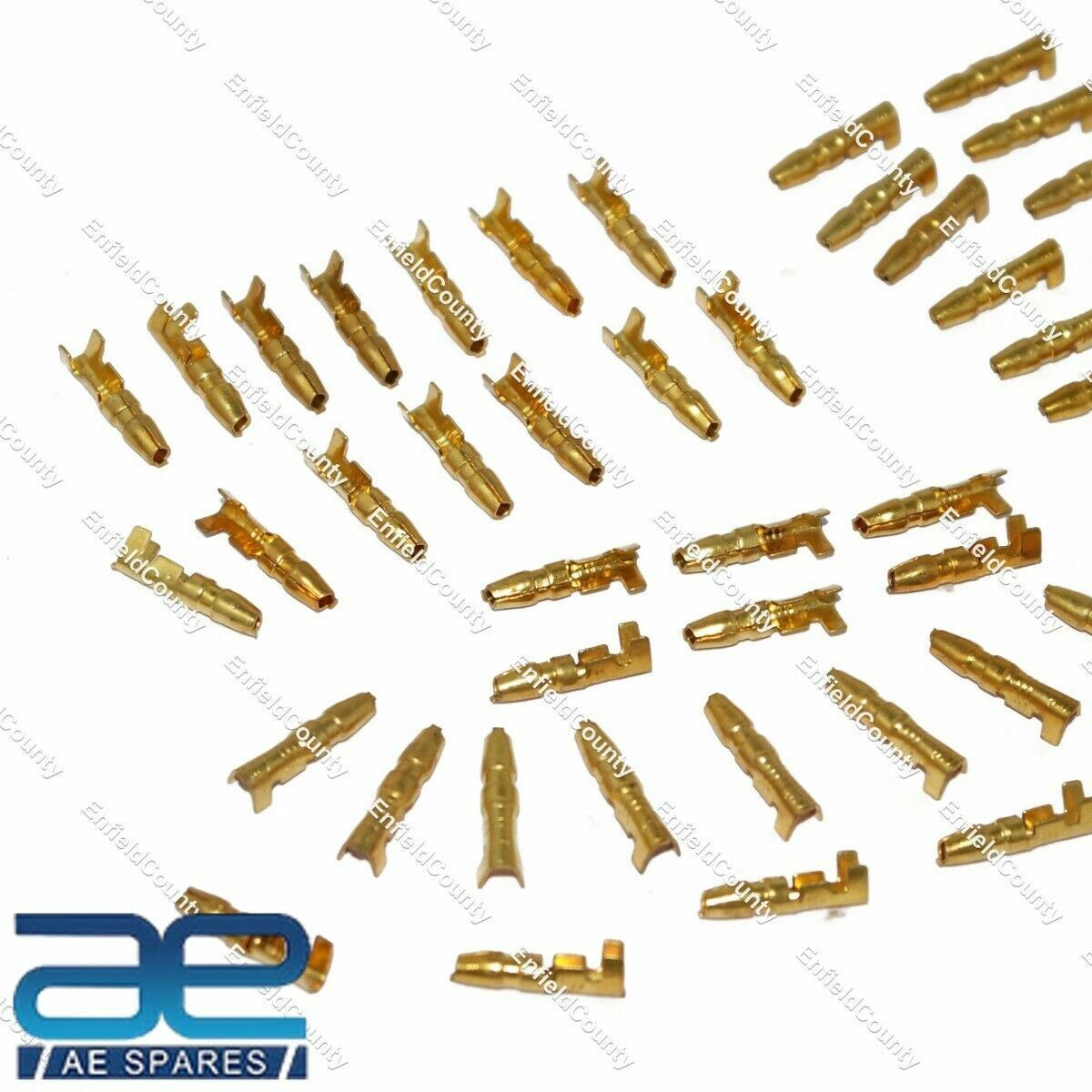 LOT 50 MALE ROUND TERMINAL CRIMP CONNECTOR CABLE WIRE COPPER 4 x 17.5mm ...