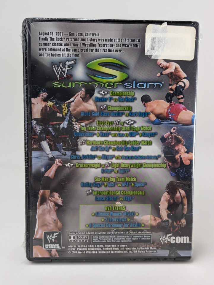 WWF - Summerslam 2001 (DVD 2001) Brand New Sealed The Rock Undertaker ...