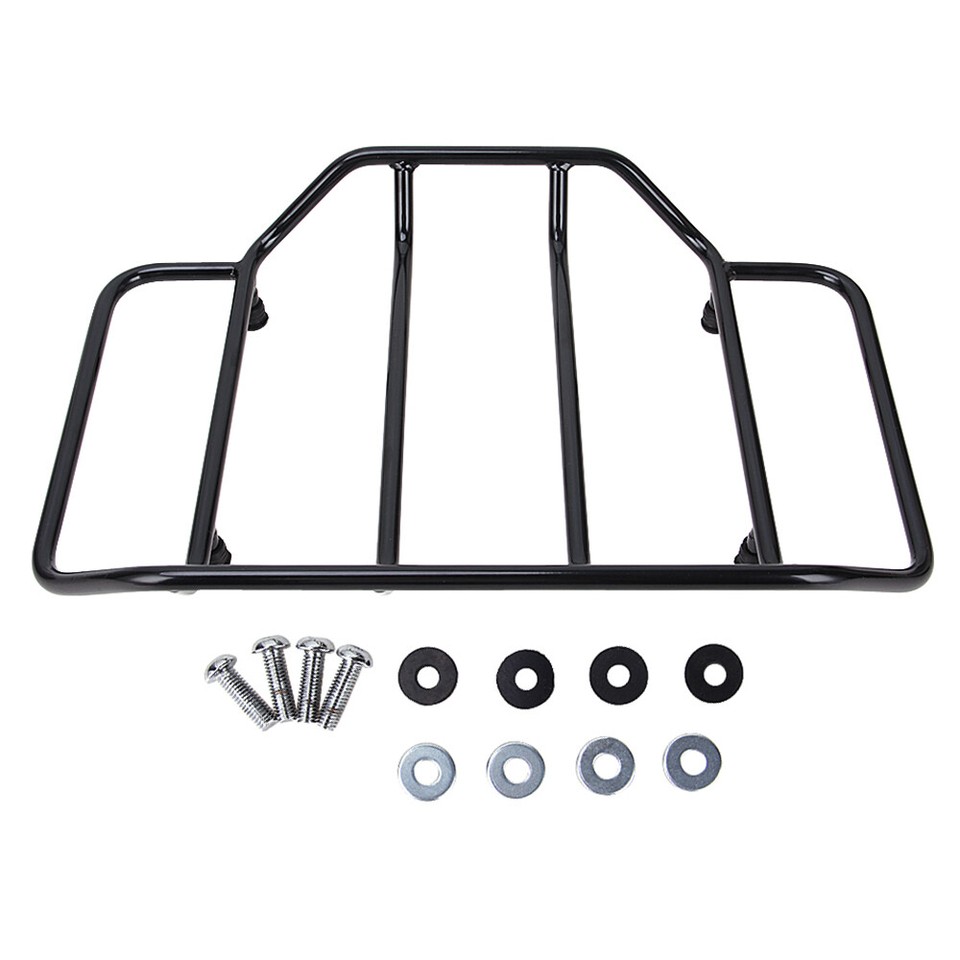 Black Tour Pack Pak Trunk Luggage Top Rack For Harley Road King Electra ...