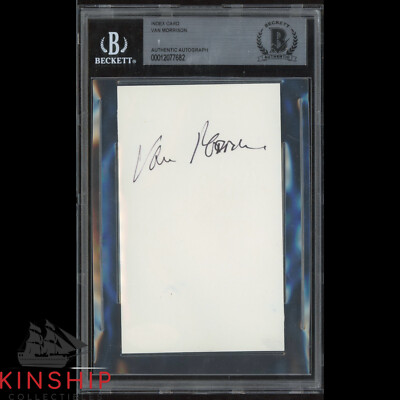 Van Morrison signed 3x5 Index Card Beckett BAS Slabbed Rare Music Auto ...