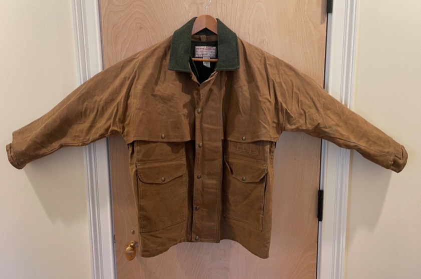 FILSON Tin Cloth Packer Coat Waxed Cotton Canvas Jacket 40 M Mackinaw ...