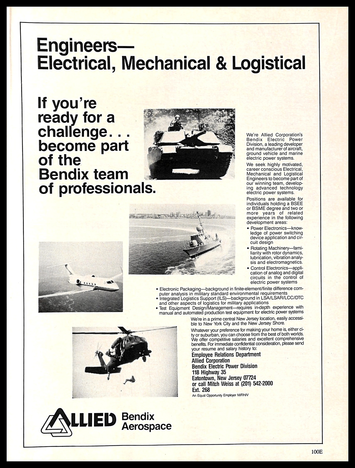 1985 Allied Corporation Bendix Electric Power Division Vintage PRINT AD ...