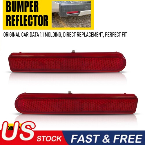 Red Lens Rear Bumper Reflector Left & Right Pair Set for 07-14 Toyota ...