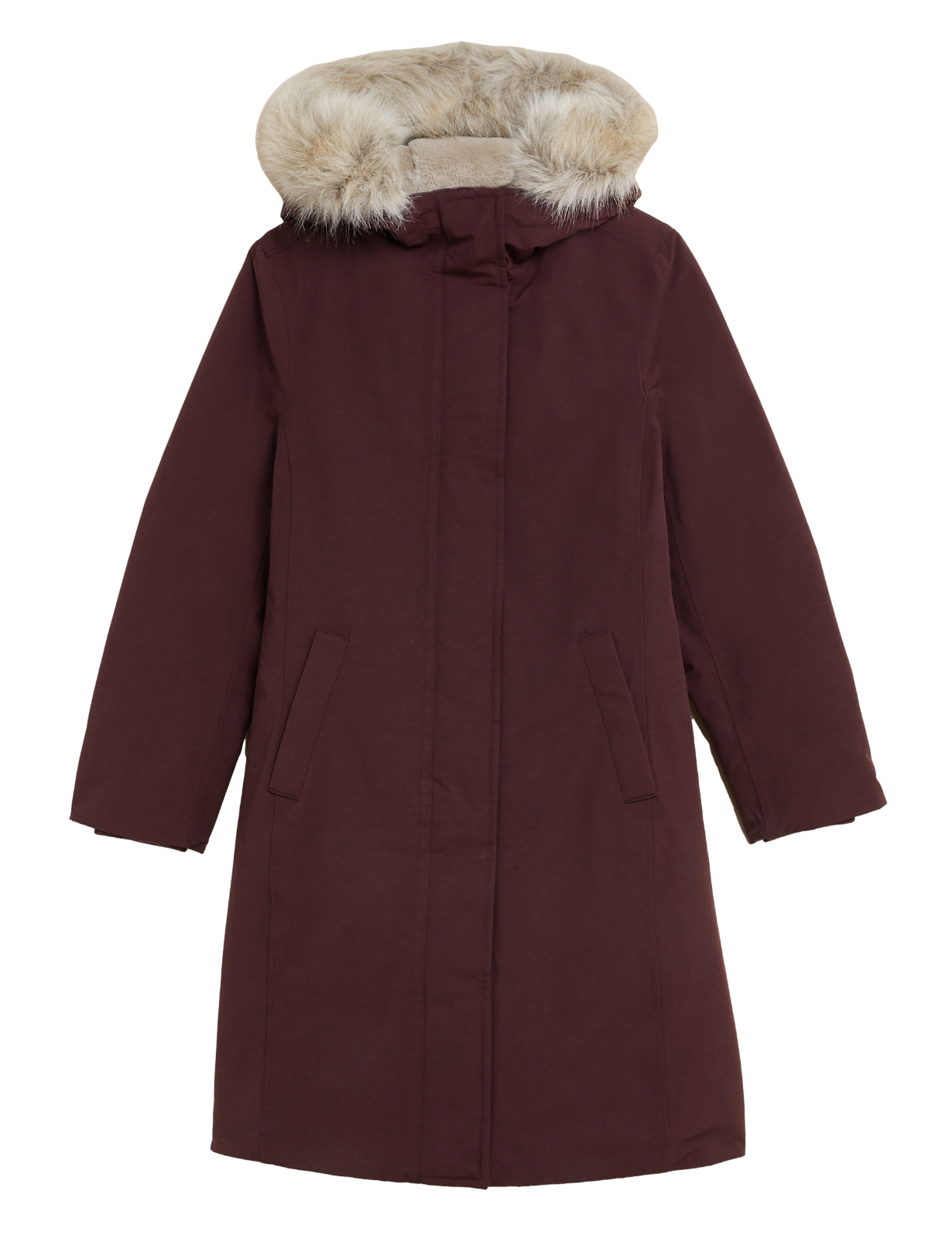 Marks and Spencer Women's Faux Fur Lined Parka Coat Waterproof Hooded ...