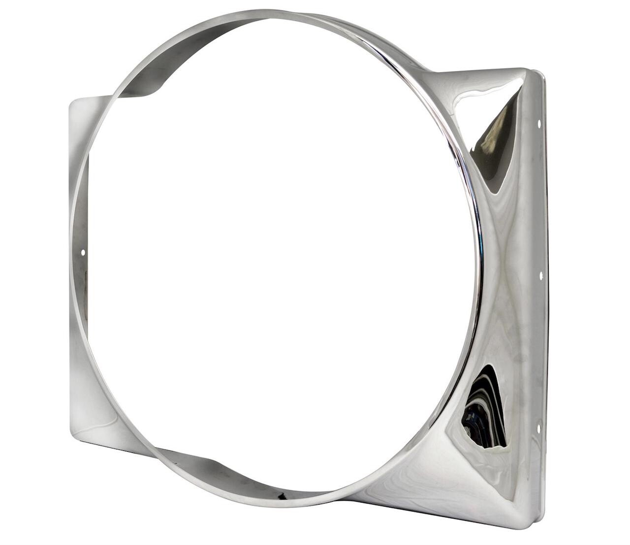 55 56 57 Chevy Chrome Fan Shroud V8 Radiator Mounted In Stock V8 ...