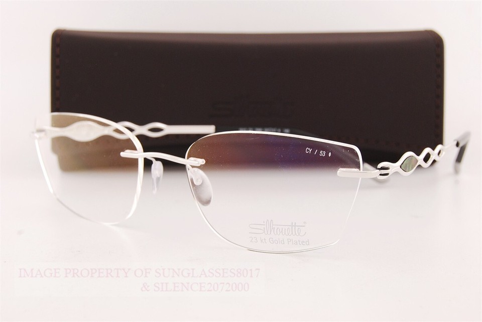 New Silhouette Eyeglass Frames Charming Diva 5512 CY 7000 Silver23kt ...