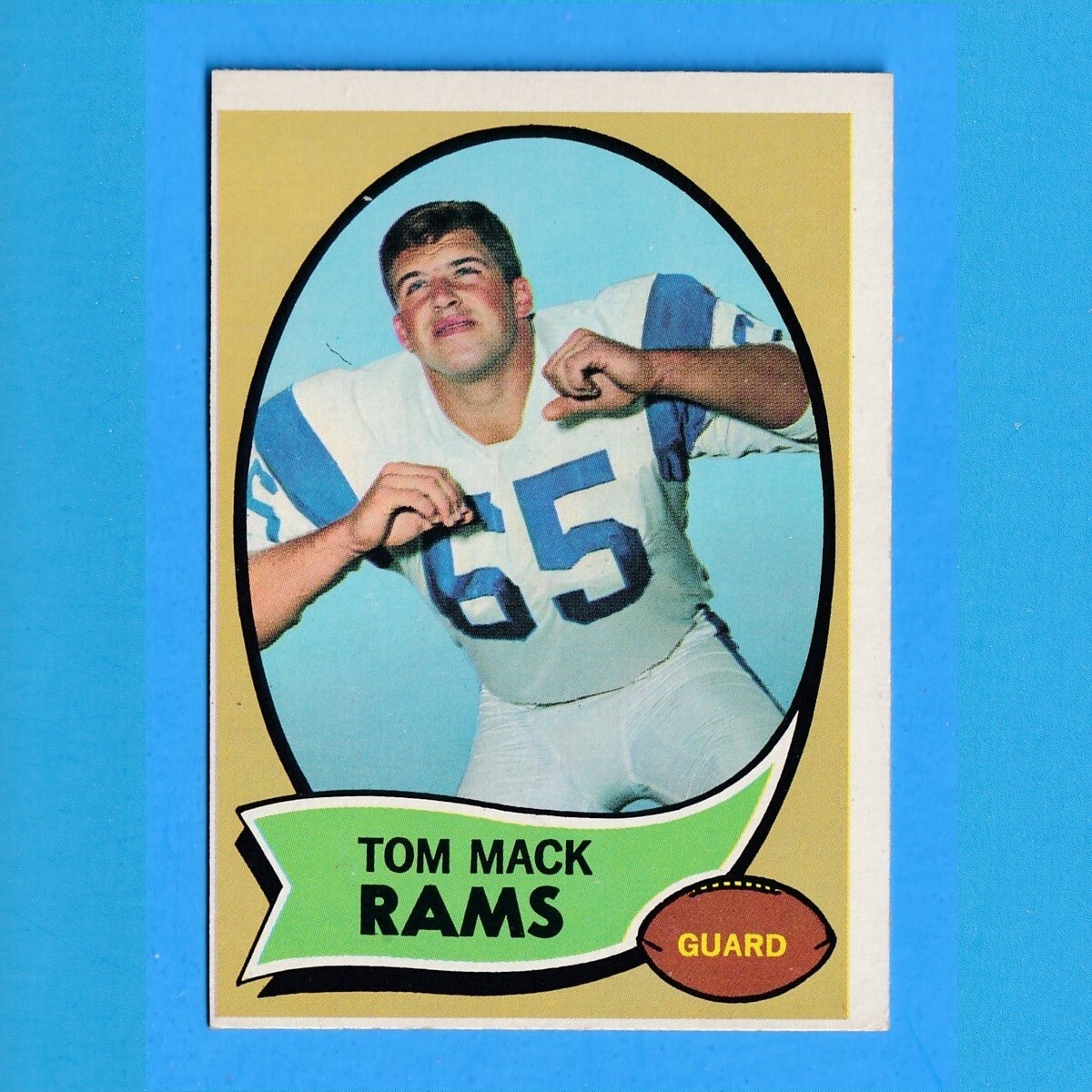 1970 Topps Tom Mack Rookie #151 EX+, Los Angeles Rams Football HOF RC ...