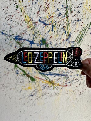 Led Zeppelin Iron On Patch Blimp Yellow Red Blue White Black ...