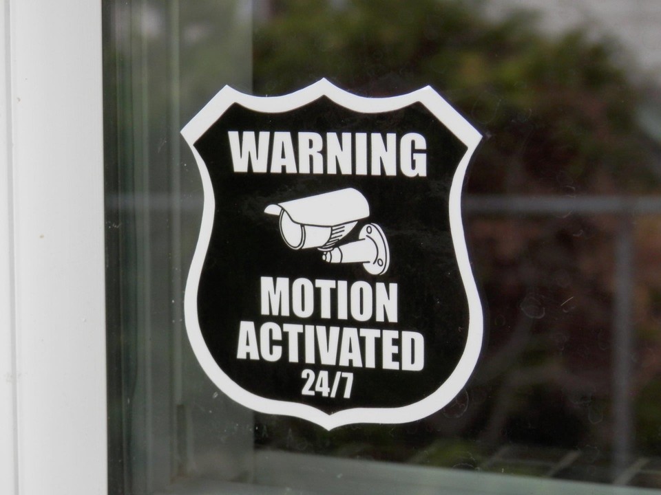 20 Surveillance lStickers WARNING MOTION ACTIVATED 24/7 white | eBay