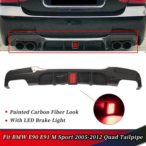 Carbon Fiber Rear Bumper Diffuser for BMW E90 E91 328i 335i M Sport ...