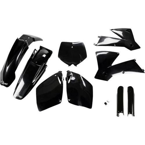 UFO Plastics Replacement Plastic Body Kit - Black Motorcycle Dirt Bike ...