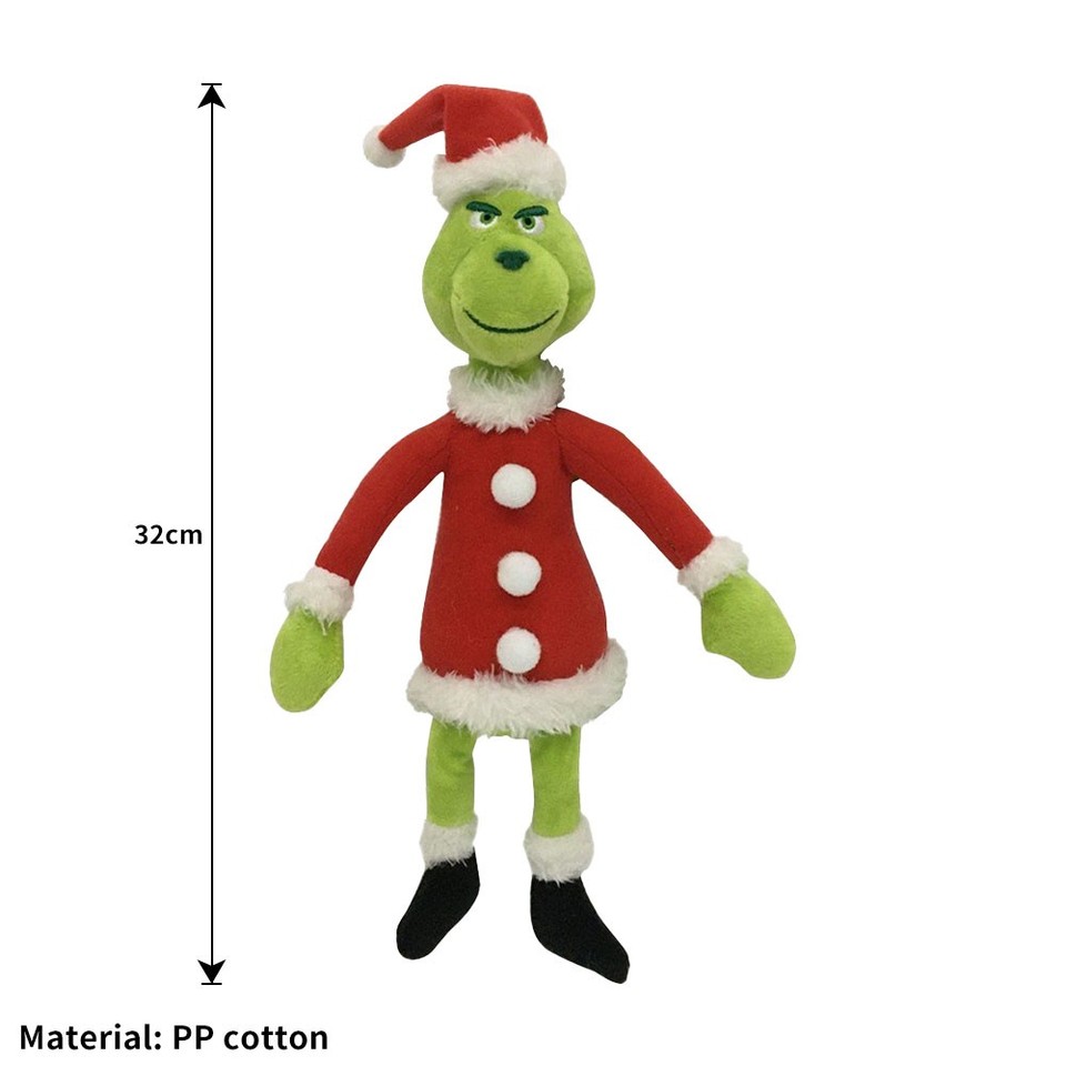 Christmas Grinch Plush Doll Soft Stuffed Teddy Toy Xmas Gift Baby Kids ...