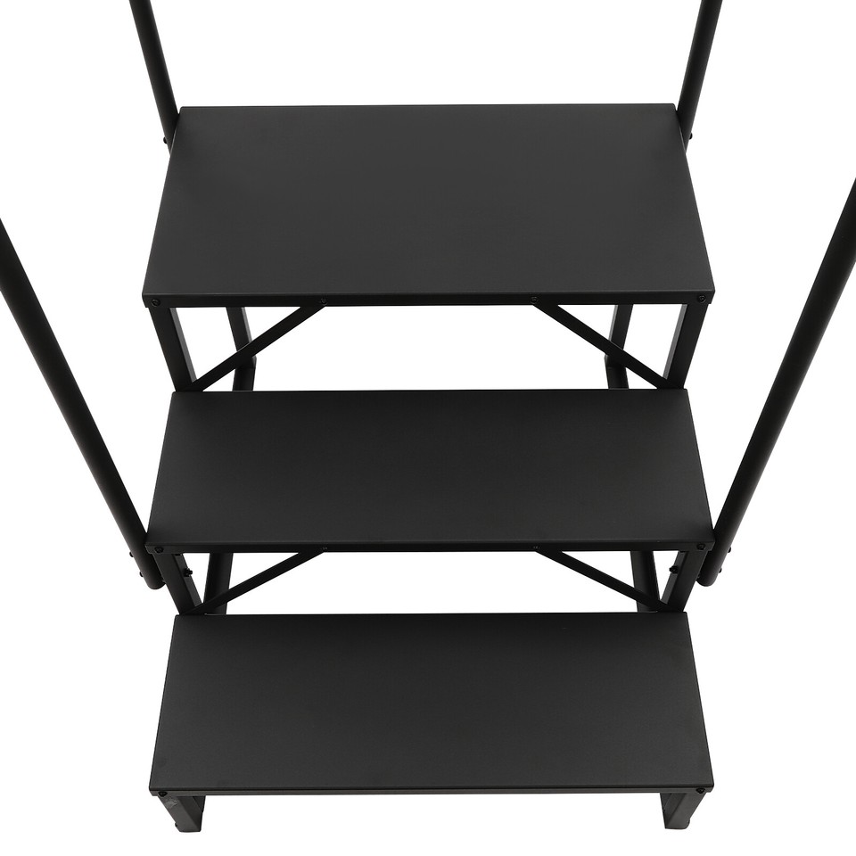 3 Step Stairs w/Handrail Wheel Stair Hot Tub Steps Exterior Steel RV ...