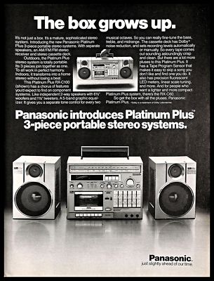 1982 Panasonic Platinum Plus RX-C100 Portable Stereo System Vintage ...