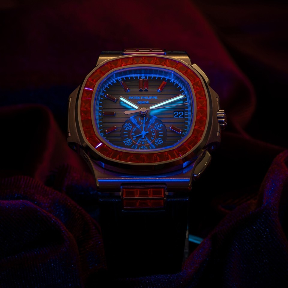 Patek Philippe Nautilus Rose Gold Brown Dial Ruby 5980/12R Rare ...