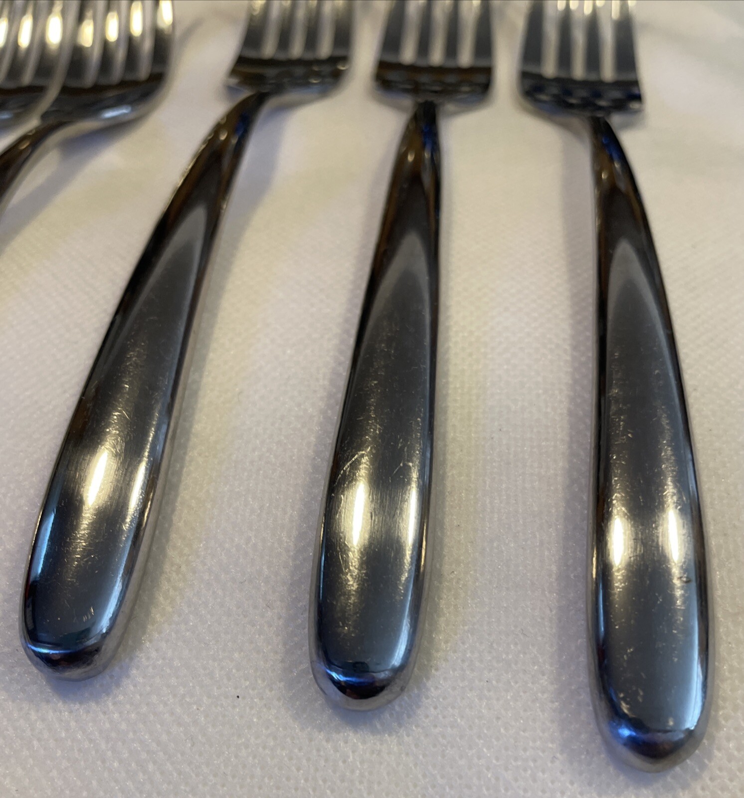 7 - Hampton Silversmiths Slope Stainless Dinner Forks 8" & 2 - 6.75 ...