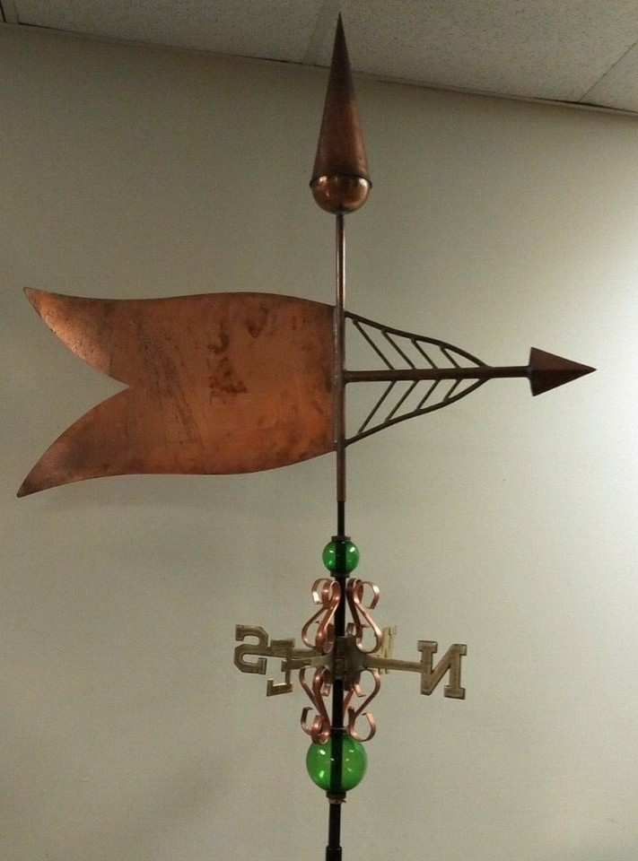 40'' Extra Large custom COPPER banner weathervane,nsew directionals/rod ...