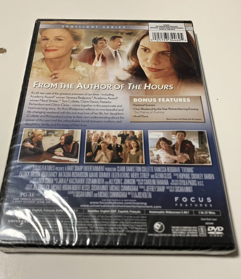 Evening (DVD, 2007) Brand New Sealed Claire Danes, Meryl Streep, Glenn Close 25193344625| eBay