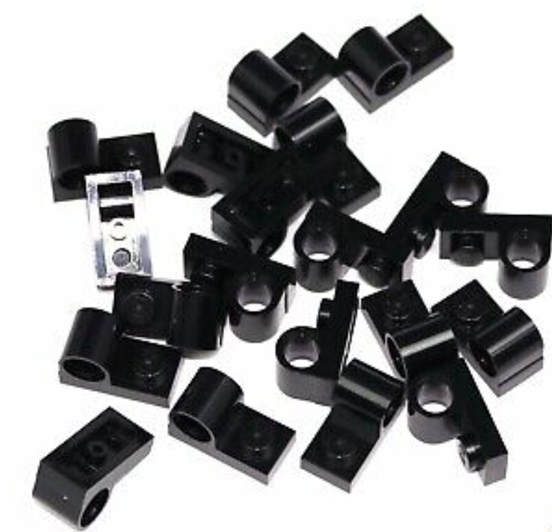 LEGO Technic - 20-Pcs, 1x2 Plate w/ Pin Hole - Black - New - (11458) | eBay