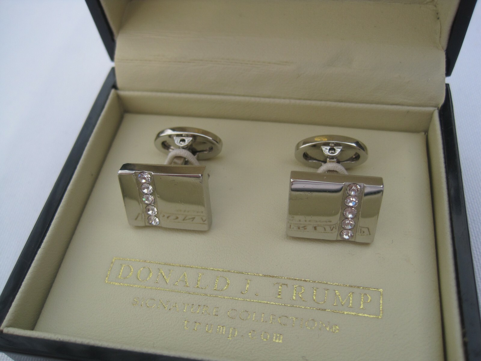 Donald Trump Signature Collection Silver-Tone Cufflinks with CZ Accents ...