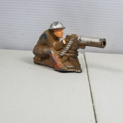 1940'S BARCLAY MANOIL SOLDIER LEAD SOLDIER MACHINE GUNNER GUN 21. 41B ...
