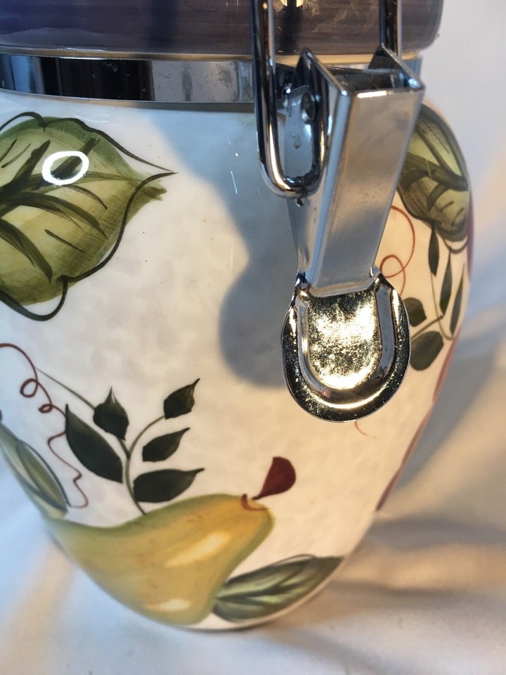 Oneida Vintage Hand Painted Fruit Canister 8 Inches Tall | eBay