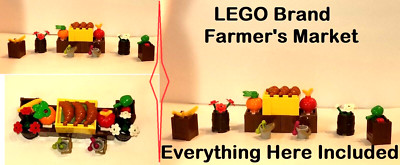LEGO Market Crates Barrels Flowers Pumpkins Squash Gourd Pastry Apples ...