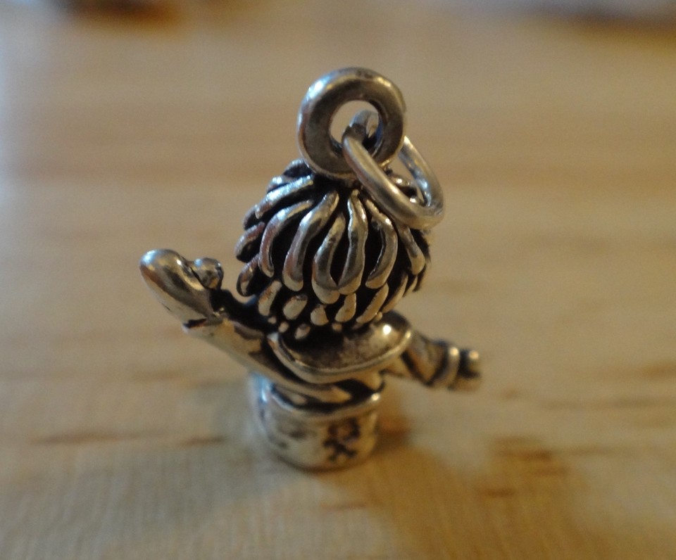 Sterling Silver 3D 18x17mm Detailed Raggedy Andy Rag Doll Charm! | eBay