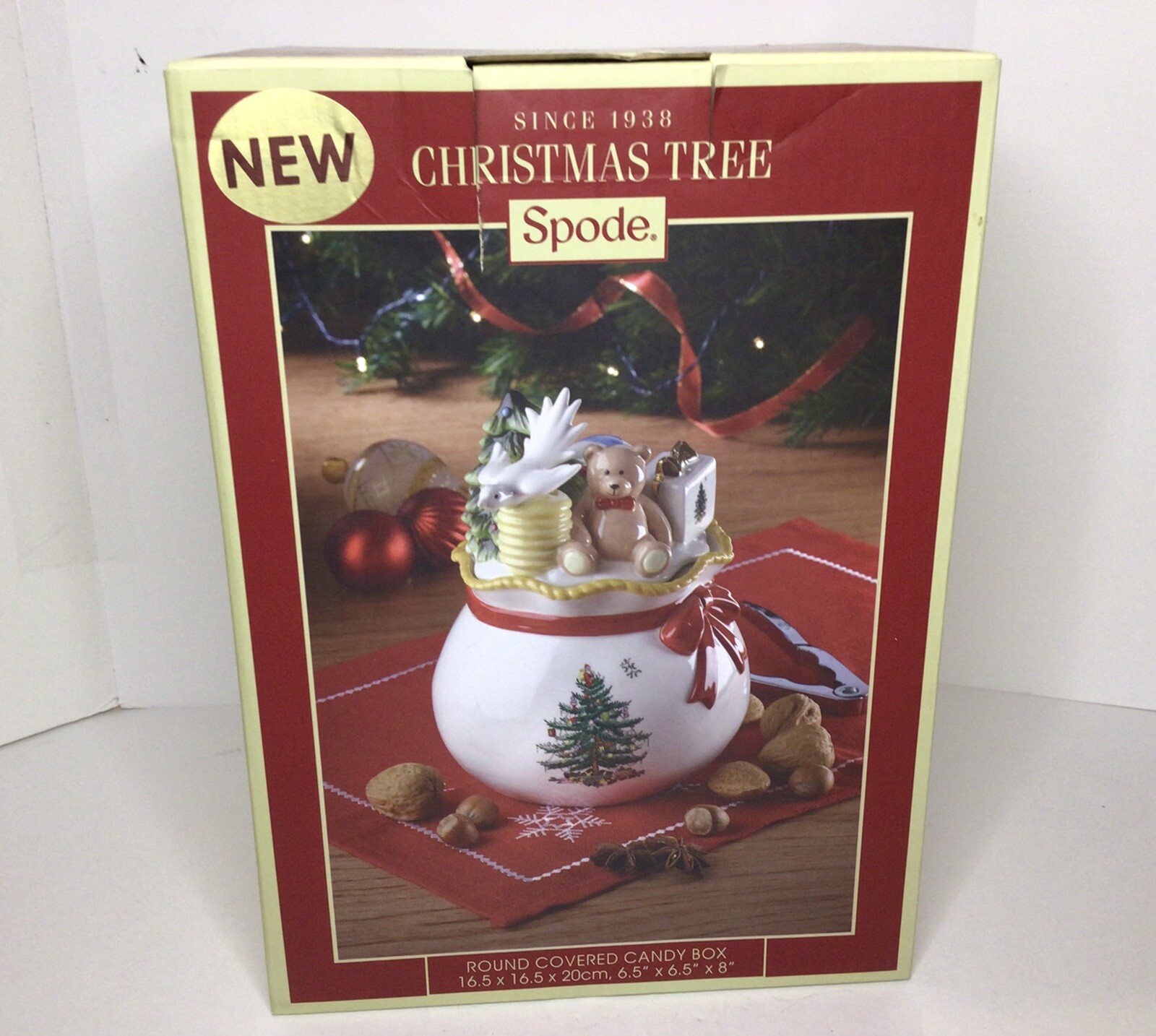 Spode Christmas Tree Round Candy Container. New In Box. 6.5”x6.5”x8” | eBay