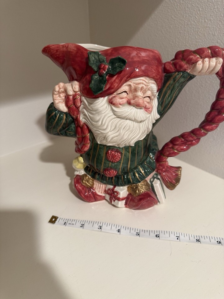 Fitz & Floyd Santa Pitcher Christmas VTG | eBay