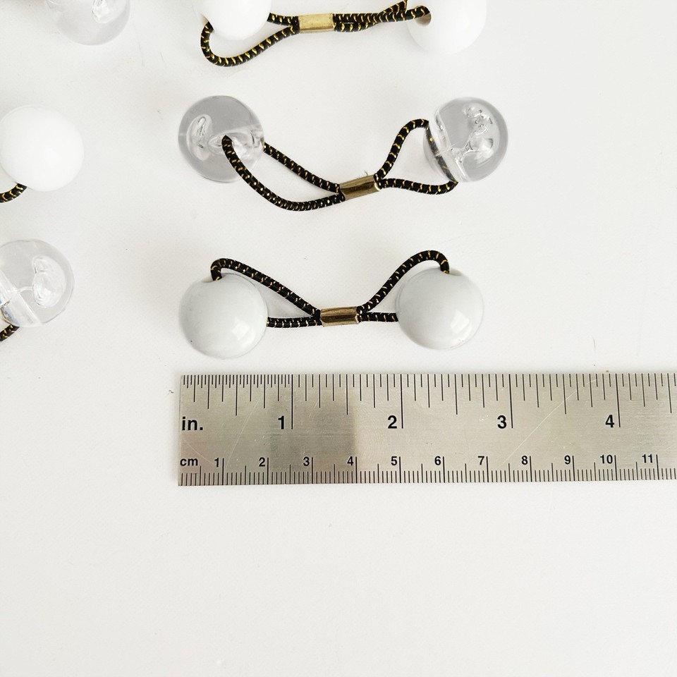 7 Vintage 80s Hair Tie Ponytail Holder GOODY Twin Bead Knockers White ...