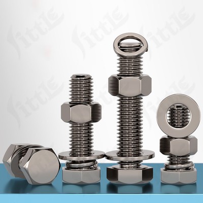 TA2 Pure Titanium Hex Bolt & Nut Washer Kit M3-M20 Corrosion Resistant ...